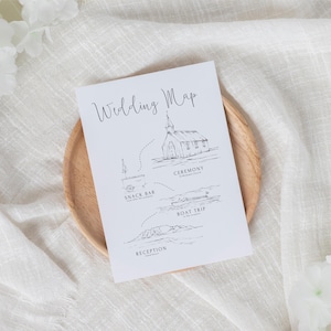 Custom Wedding Map Illustration, Hand Drawn, Wedding Venue Map Drawing ...