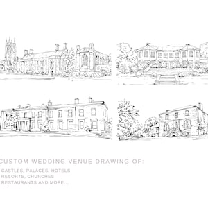 Wedding Venue Illustration, Custom Drawing From Photo, Hand Drawn Venue ...
