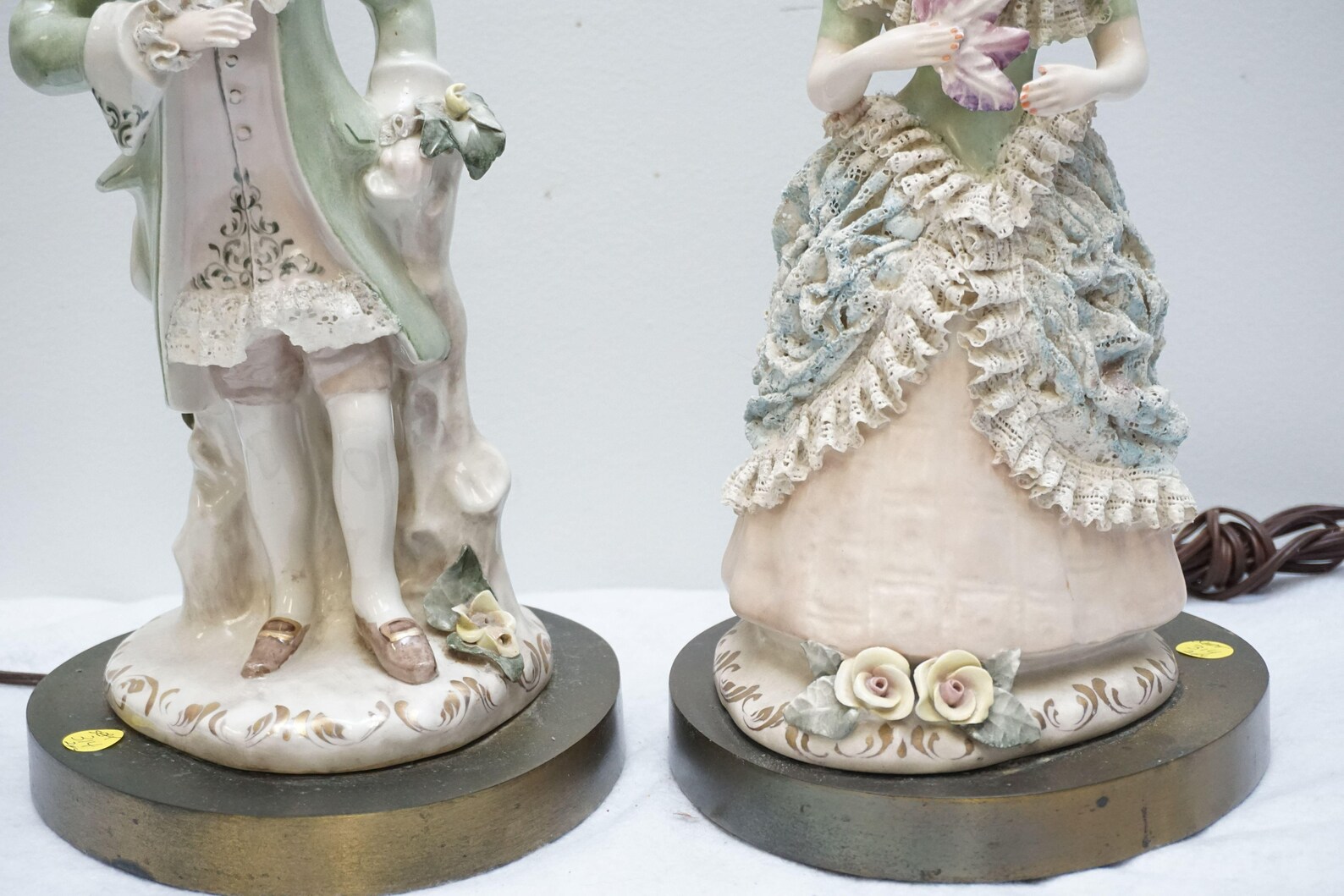 Pair of Hand Painted Vintage Cordey Continental Porcelain Table Lamps ...