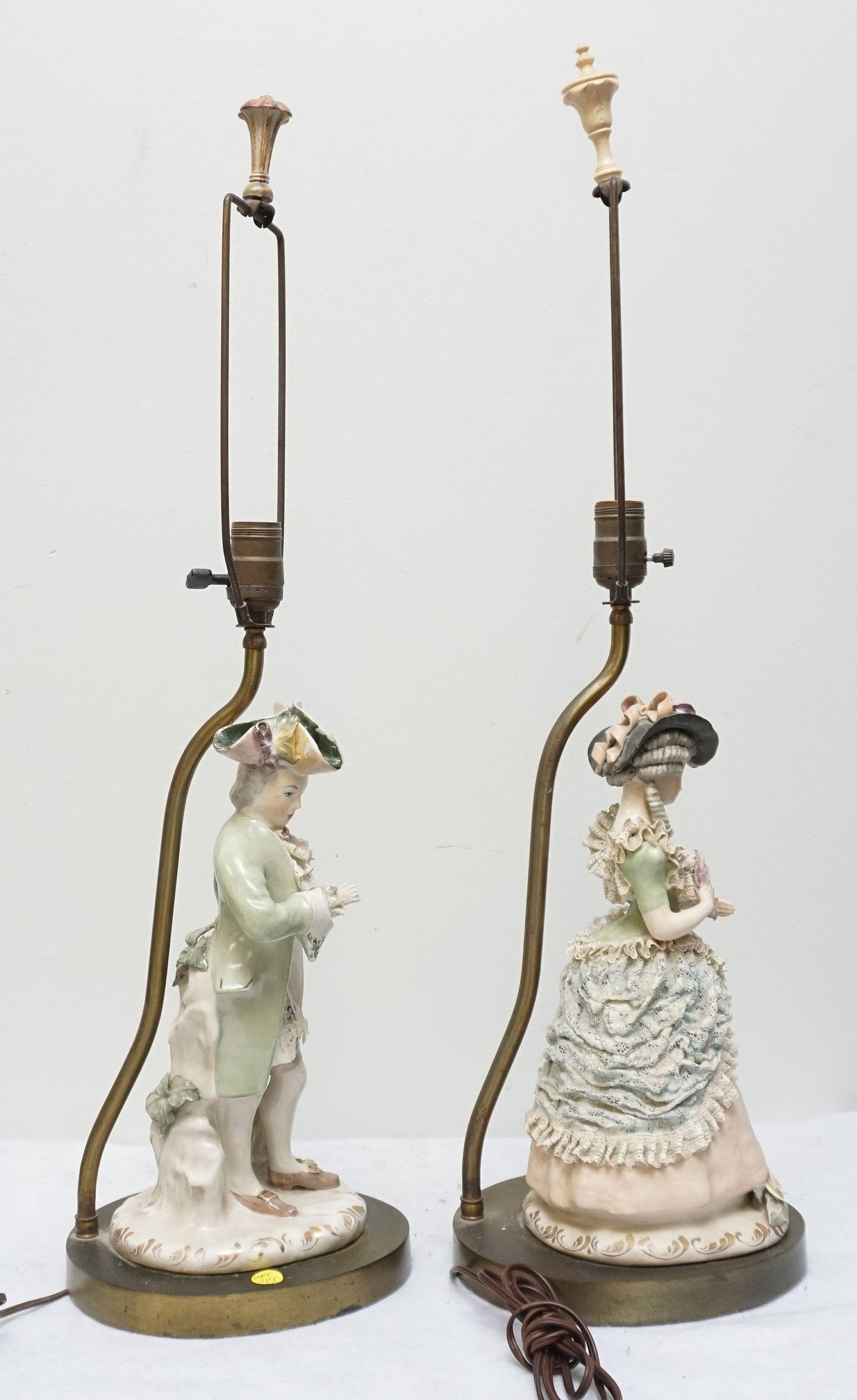 Pair of Hand Painted Vintage Cordey Continental Porcelain Table Lamps ...