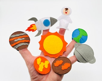 Alien Finger Puppets With Spaceship Treat or Puppet Bag - Etsy