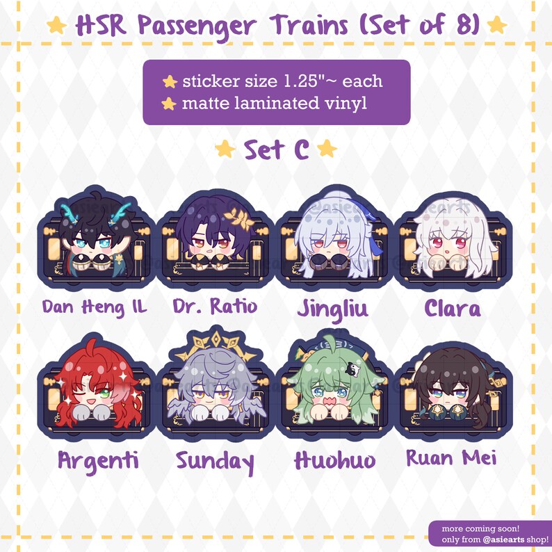 Honkai Star Rail HSR Passenger Train Vinyl Waterproof Stickers sets - Etsy
