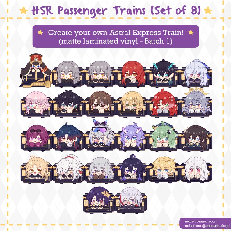 Honkai Star Rail HSR Passenger Train Vinyl Waterproof Stickers sets - Etsy