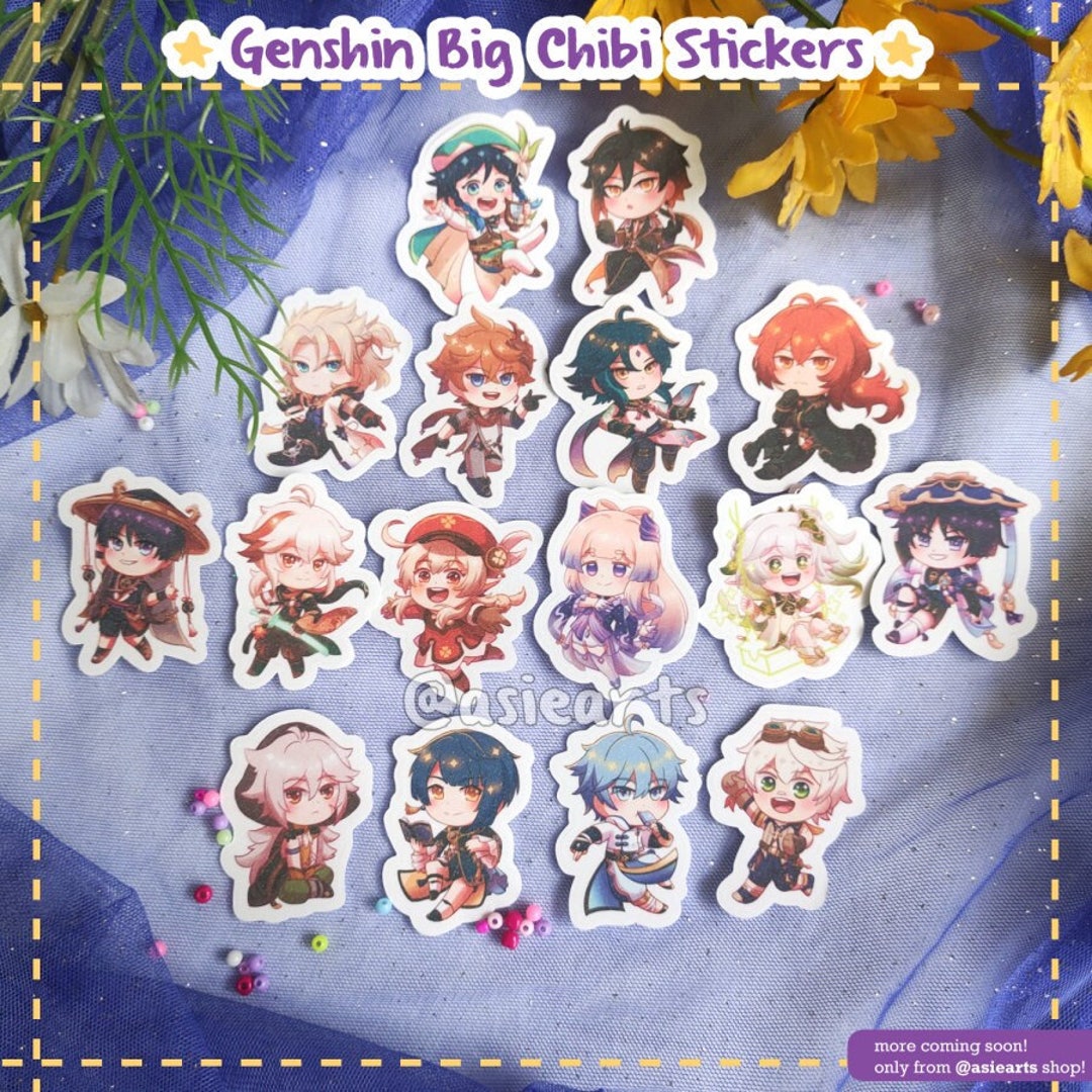 Genshin Impact Chibi Vinyl Waterproof Die-cut Stickers - Etsy