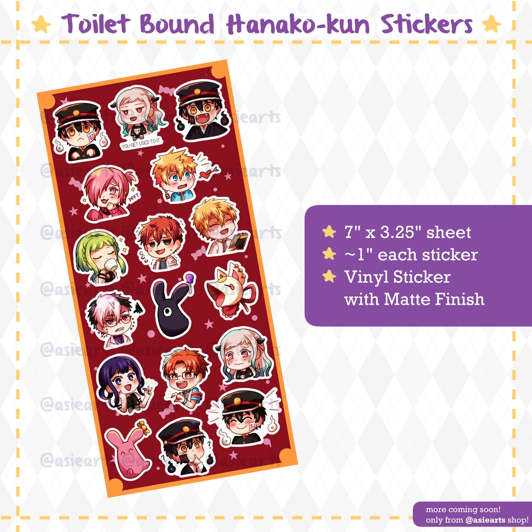 Toilet Bound Jibaku Shounen Hanako-kun Vinyl Waterproof Matte Sticker ...