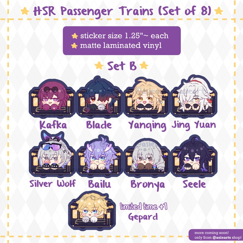 Honkai Star Rail HSR Passenger Train Vinyl Waterproof Stickers sets - Etsy