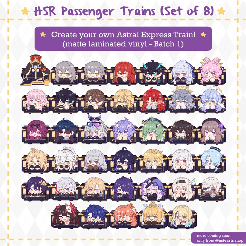 Honkai Star Rail HSR Passenger Train Vinyl Waterproof Stickers sets - Etsy