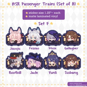 Honkai Star Rail HSR Passenger Train Vinyl Waterproof Stickers (sets ...