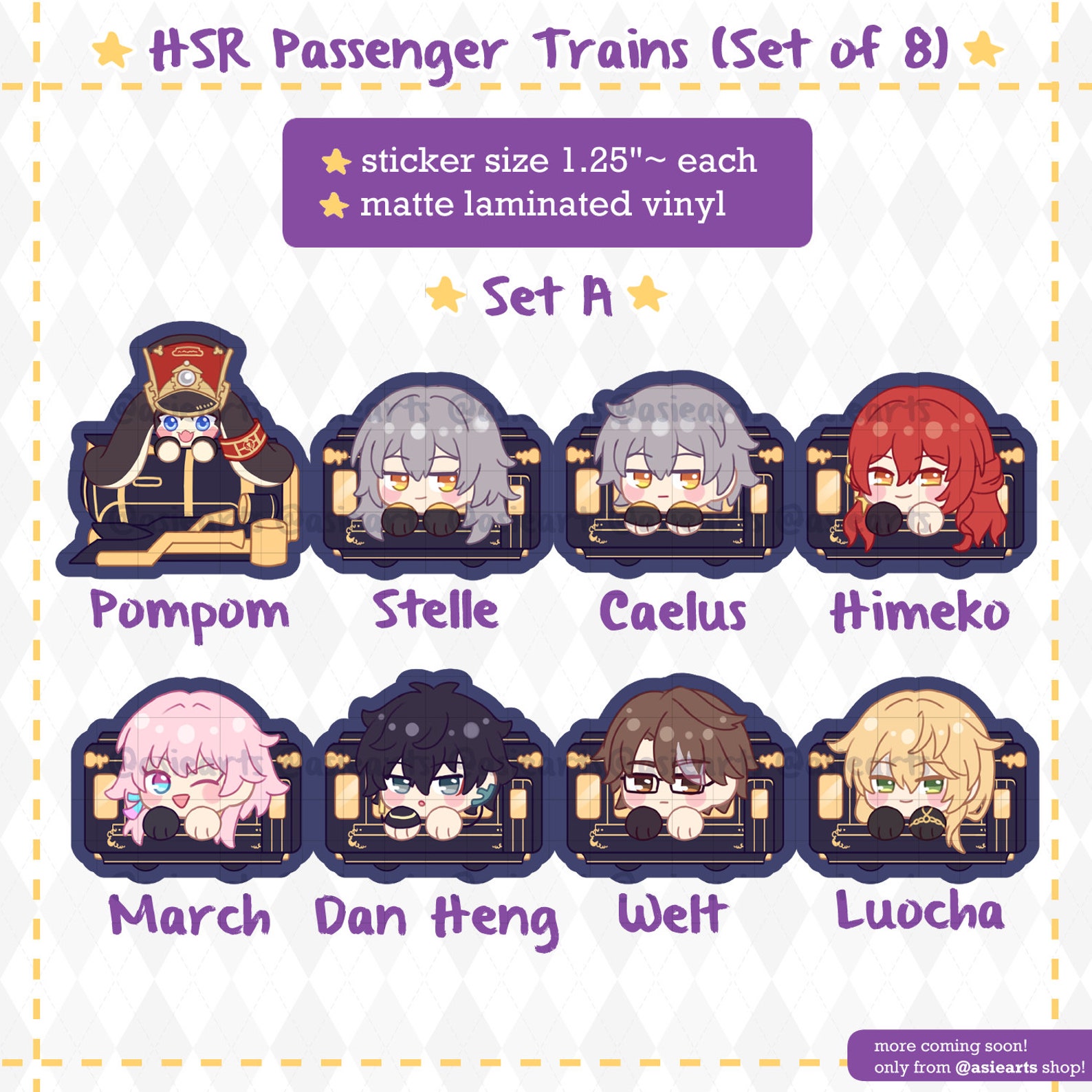 Honkai Star Rail HSR Passenger Train Vinyl Waterproof Stickers sets - Etsy