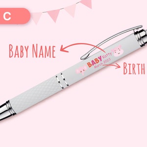 Custom Baby Shower Pens: Full Color Metal Pens, Party Favors (set of 10 ...