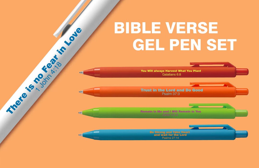 Bible verse pen set, Bible study gift pen ,Black ink gel pen set ...
