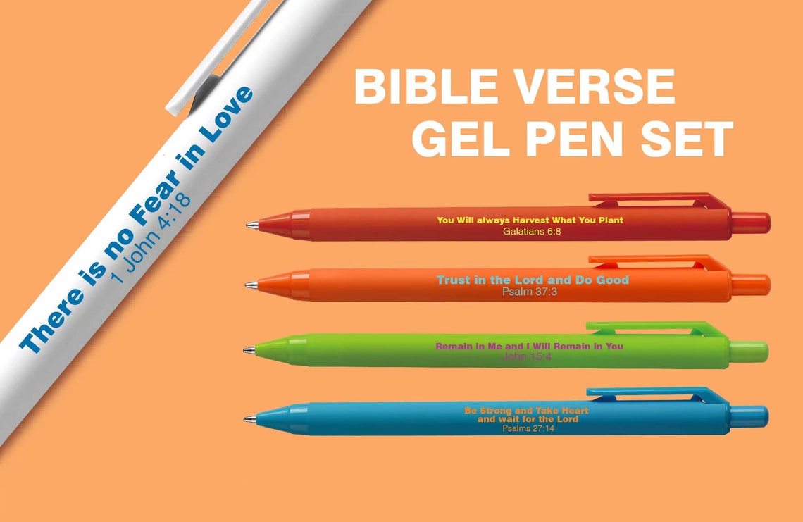 Bible Verse Pen Set Bible Study Gift Pen black Ink Gel Pen - Etsy