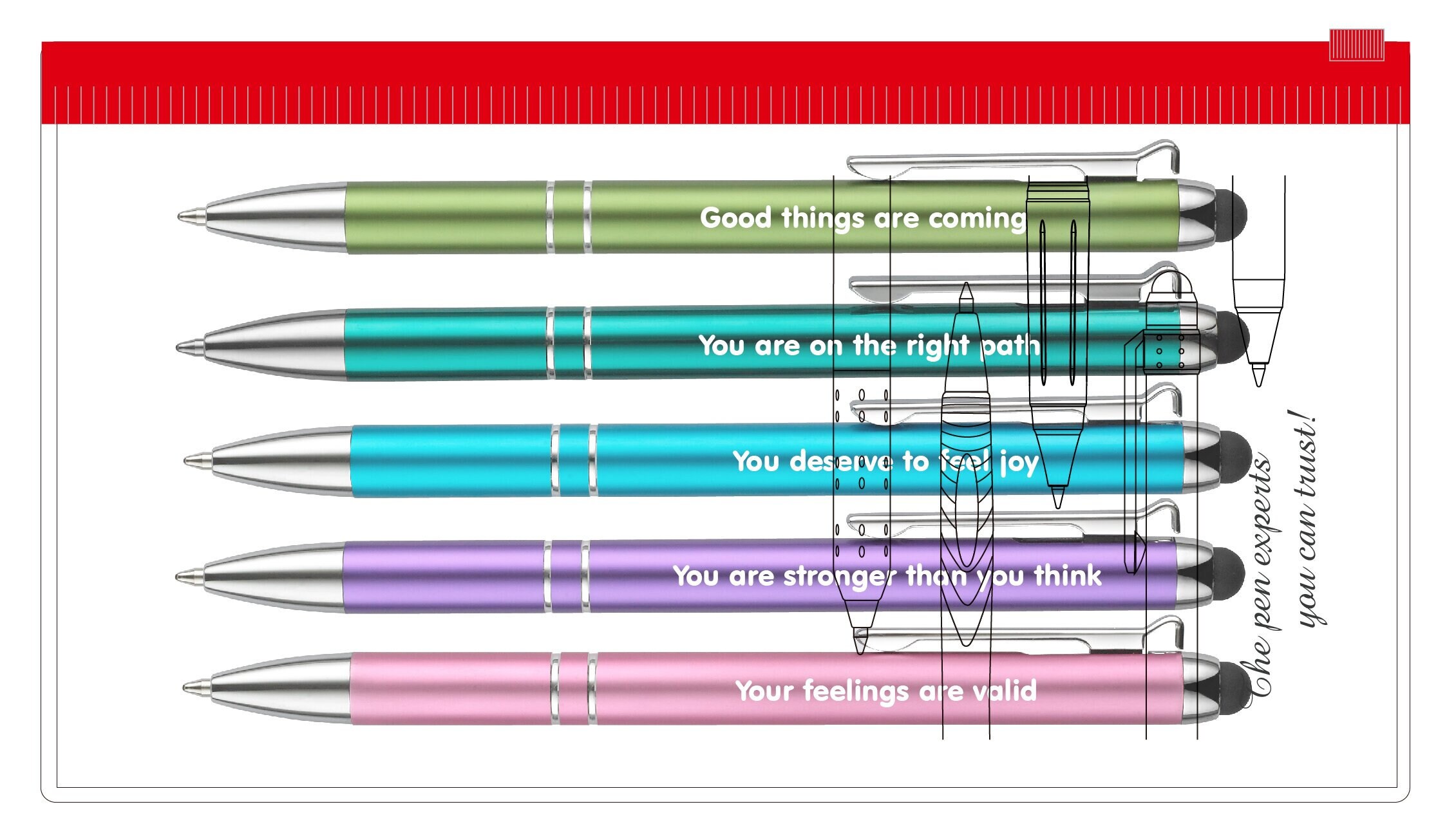 Positive Affirmation Metal Pen Set Positive Mindset Metal Pen - Etsy