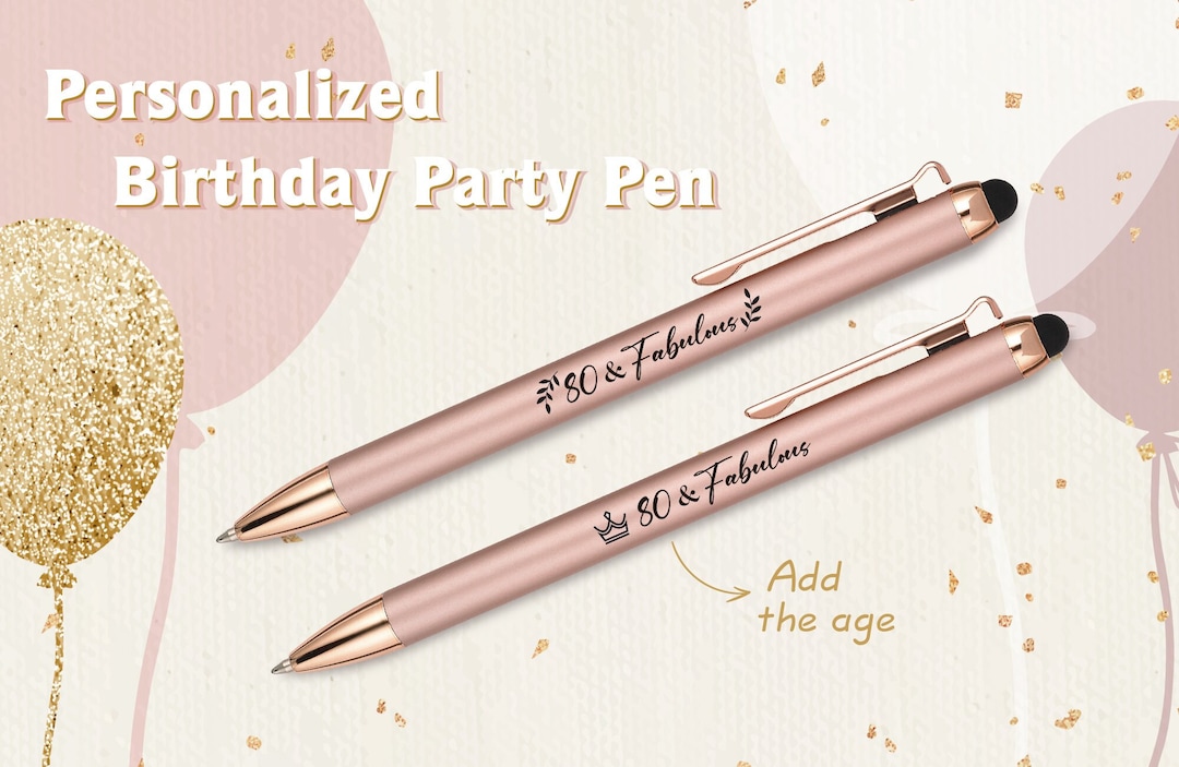 10 Personalized Metal Birthday Pens. Birthday Party Favor Pen, Birthday ...
