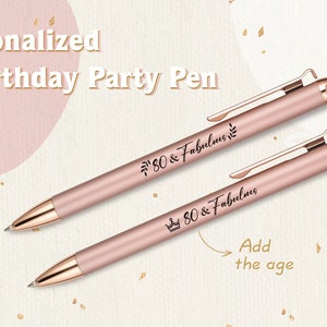 10 Personalized Metal Birthday Pens. Birthday Party Favor Pen, Birthday ...