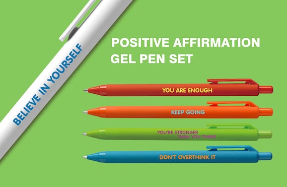 Positive Affirmation Gel Pen Set Motivational Pens - Etsy