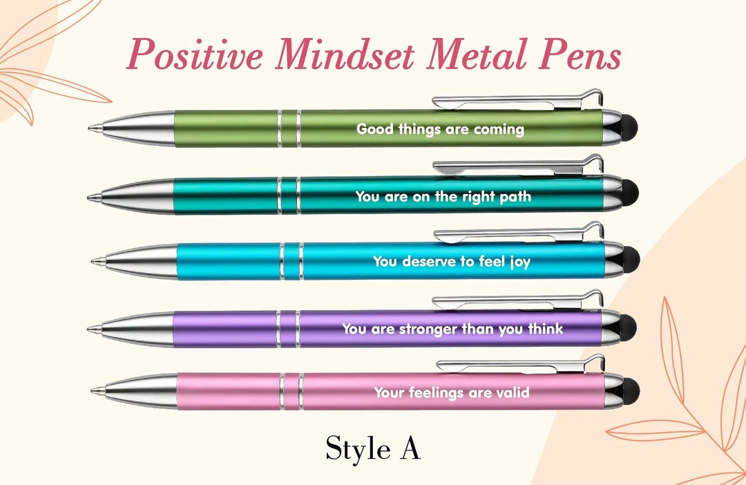 Positive Affirmation Metal Pen Set, Positive Mindset Metal Pen Set ...