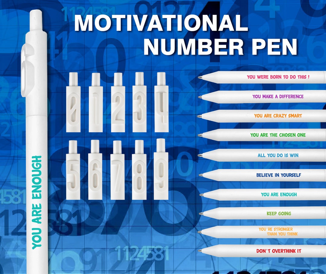 Motivational Number Ballpoint Pen Set ,complimentary Pen Set ,positive ...
