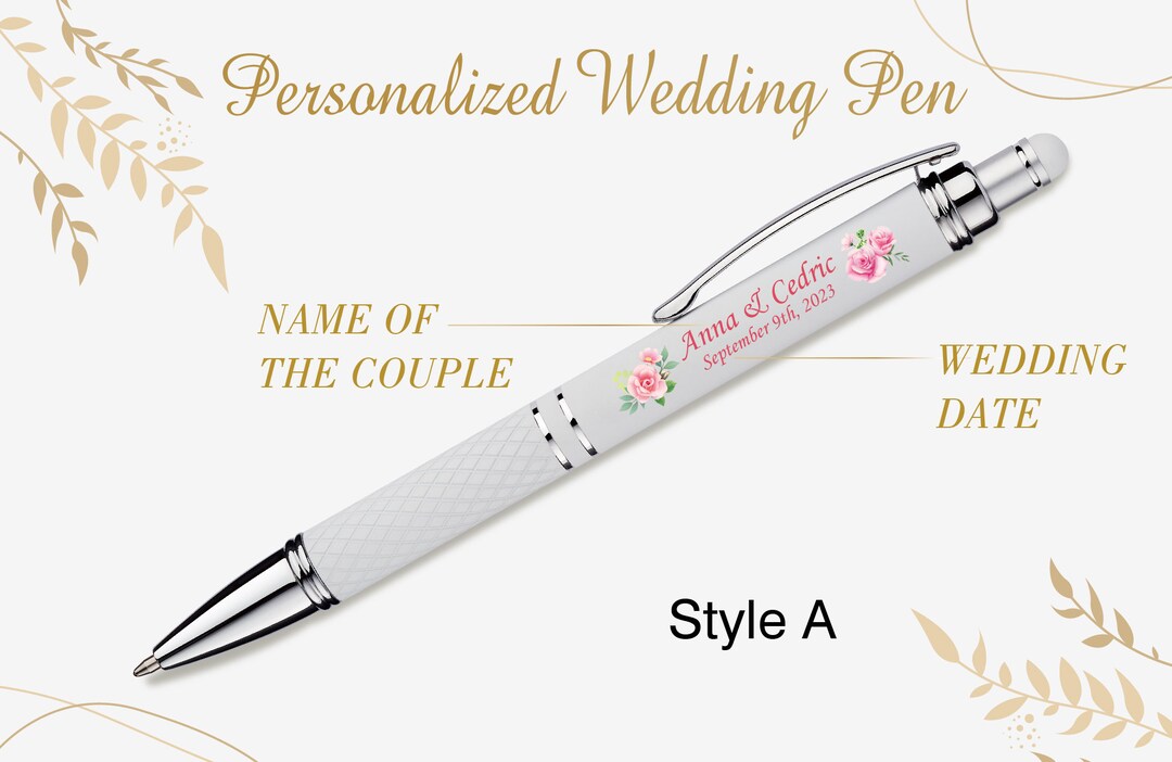 10 Personalized Metal Wedding Pen. Wedding Favor .bridal Shower Pen ...