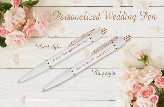 10 Personalized Metal Wedding Pen. Wedding Favor .bridal - Etsy