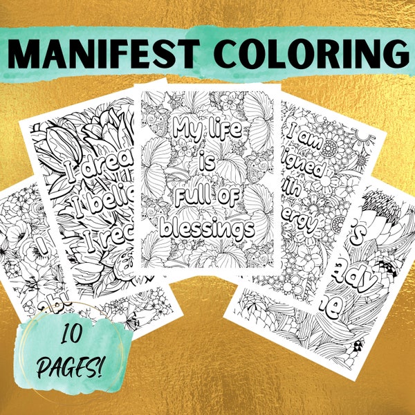 Manifestation Coloring Pages - Etsy