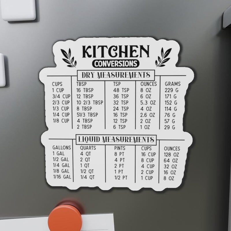 Kitchen Conversion Chart - Etsy