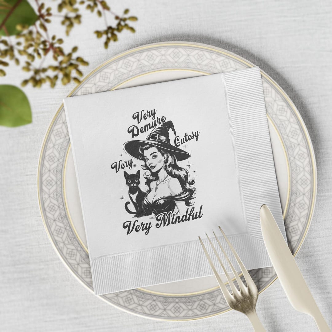 Retro Witch Napkin Very Demure, Very Mindful, Very Cutesy Design ...