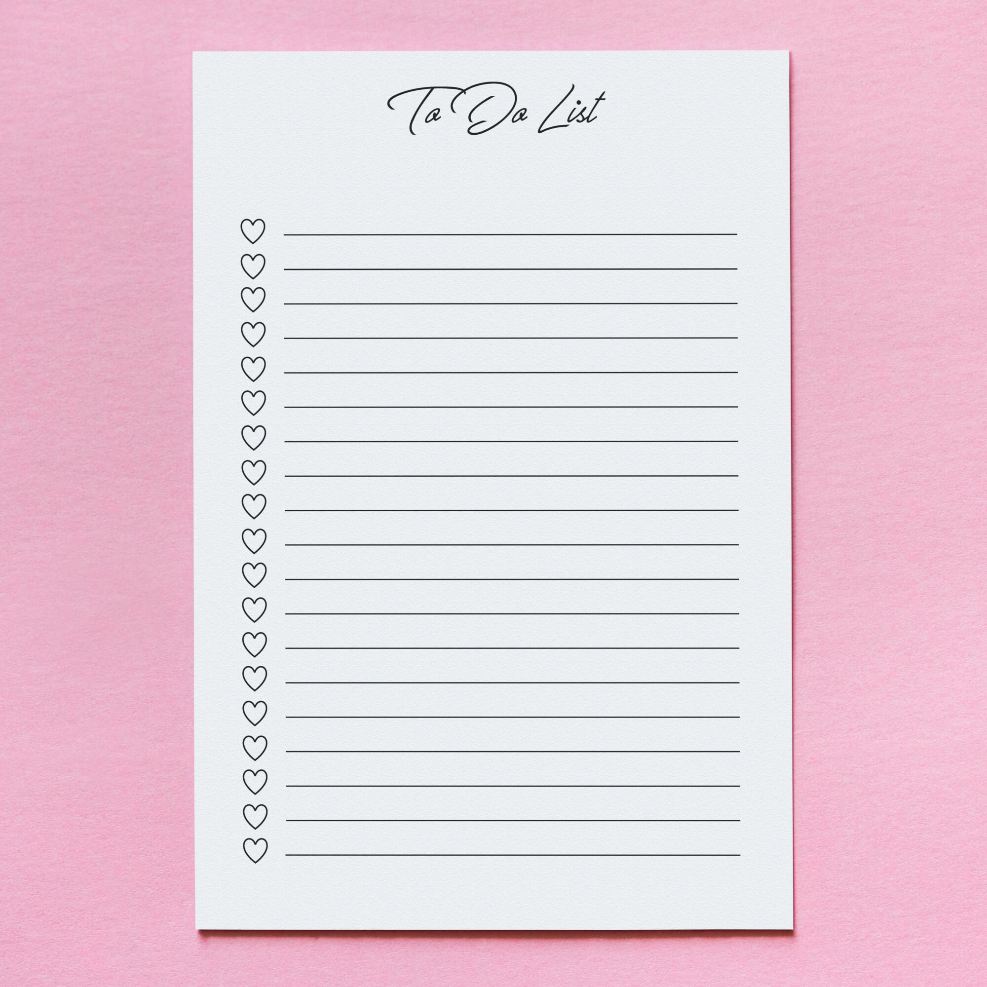 Printable to Do List-task List-cute Heart-love-checklist-valentines ...
