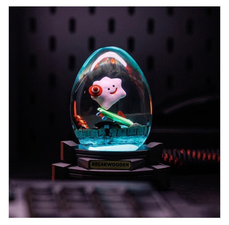 POKEMON DITTO Resin Lamp Egg, Custom Epoxy Resin Art, Handcrafted Eggs ...