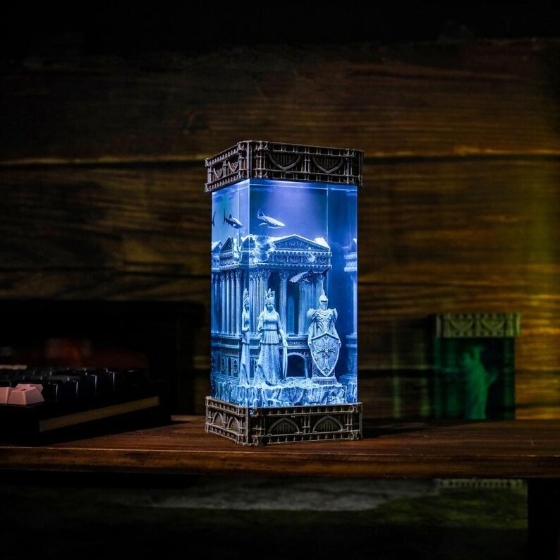 Ancient Greek Temples Night Lamp, Mythology Inspired Resin Art, Unique ...