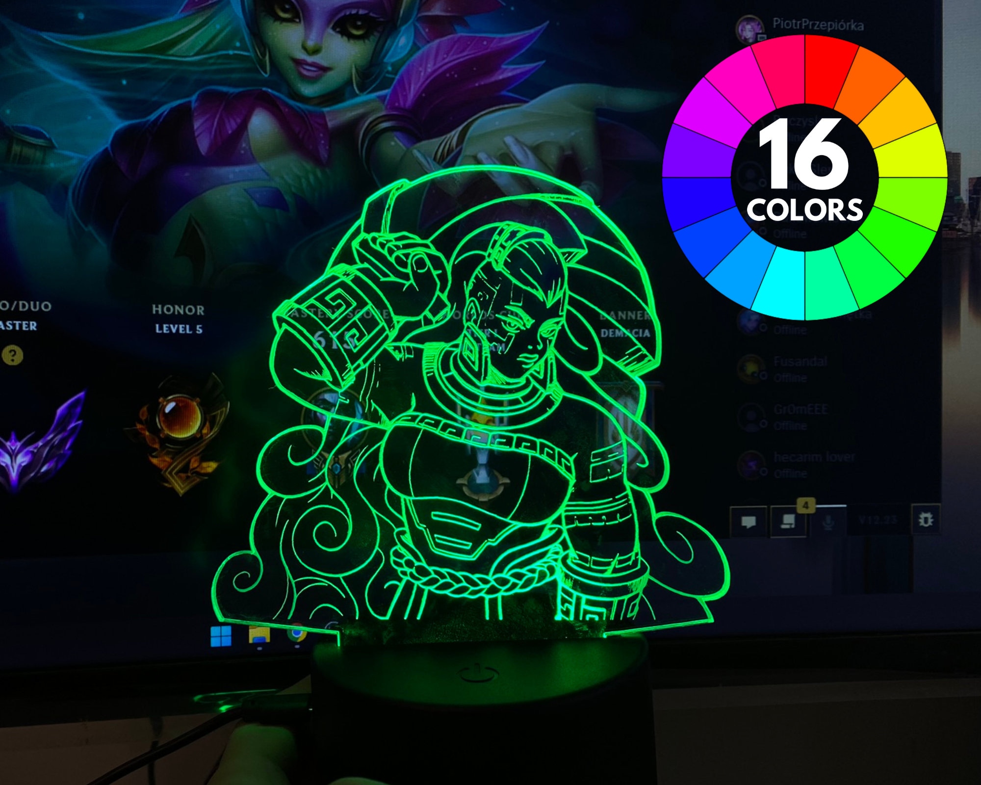 Illaoi Led Light Lamp, League of Legends Night Lamp, Gift for League of ...