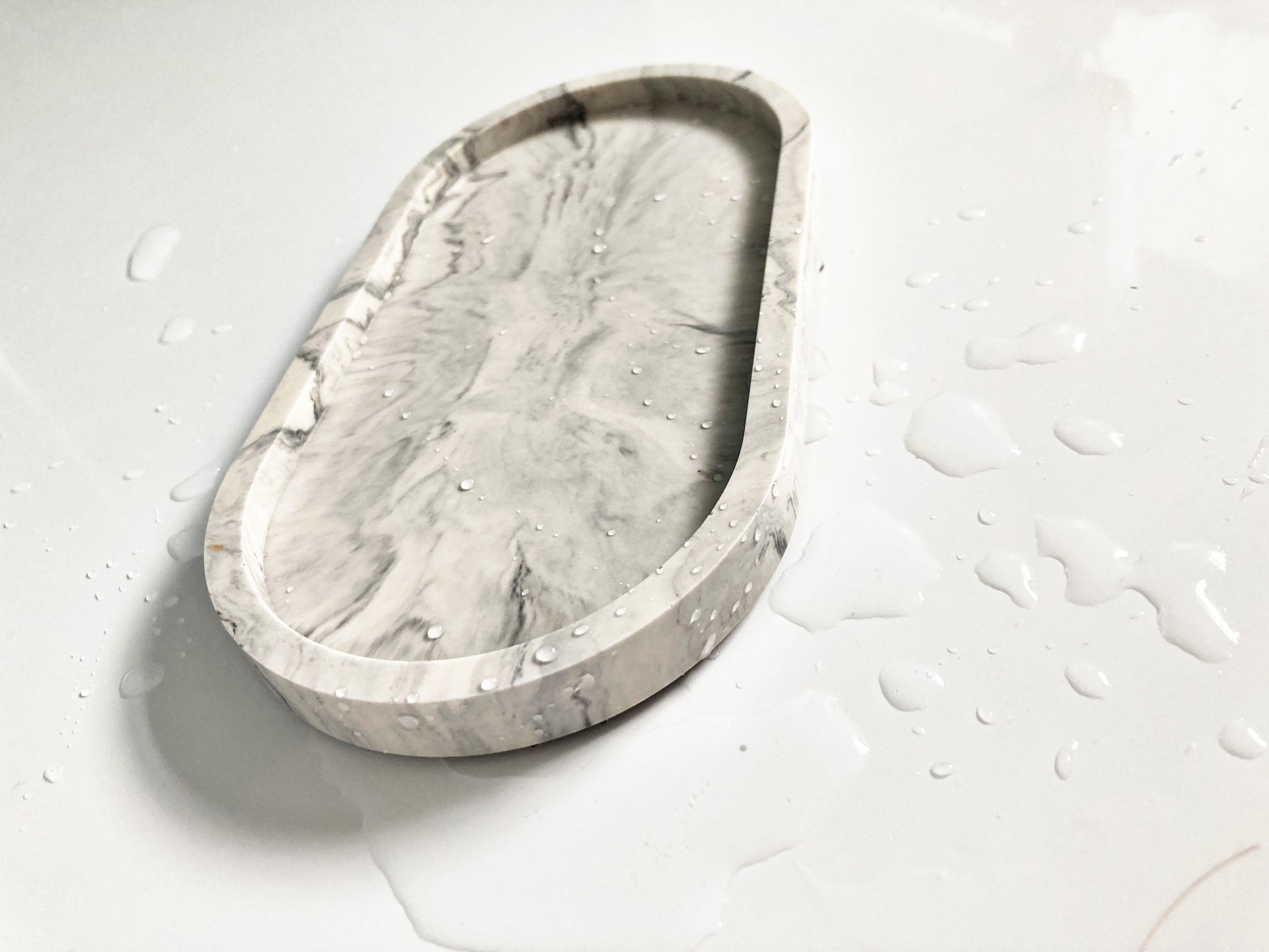 Decorative Marble Oval Tray Round Pot or Coasters trinket - Etsy UK