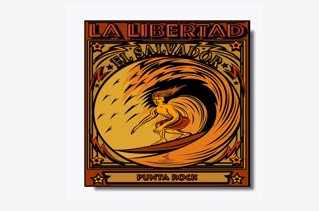 LA LIBERTAD El Salvador Decal Punta Rock Surfing Decal Surfer Surf ...