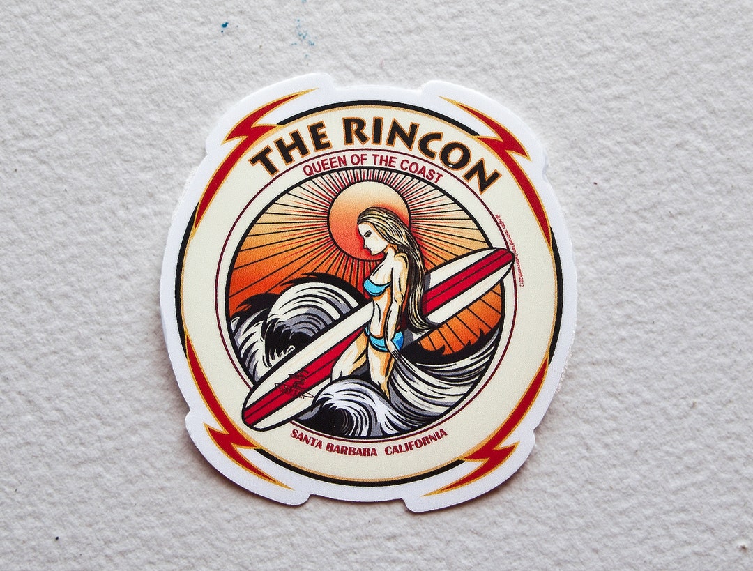 THE RINCON Surfergirl California Vinyl Decal, Californiasurfing Dye Cut ...