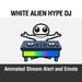 Hype White Alien DJ Jumping Animated Alert Emote Twitch Stream Discord ...