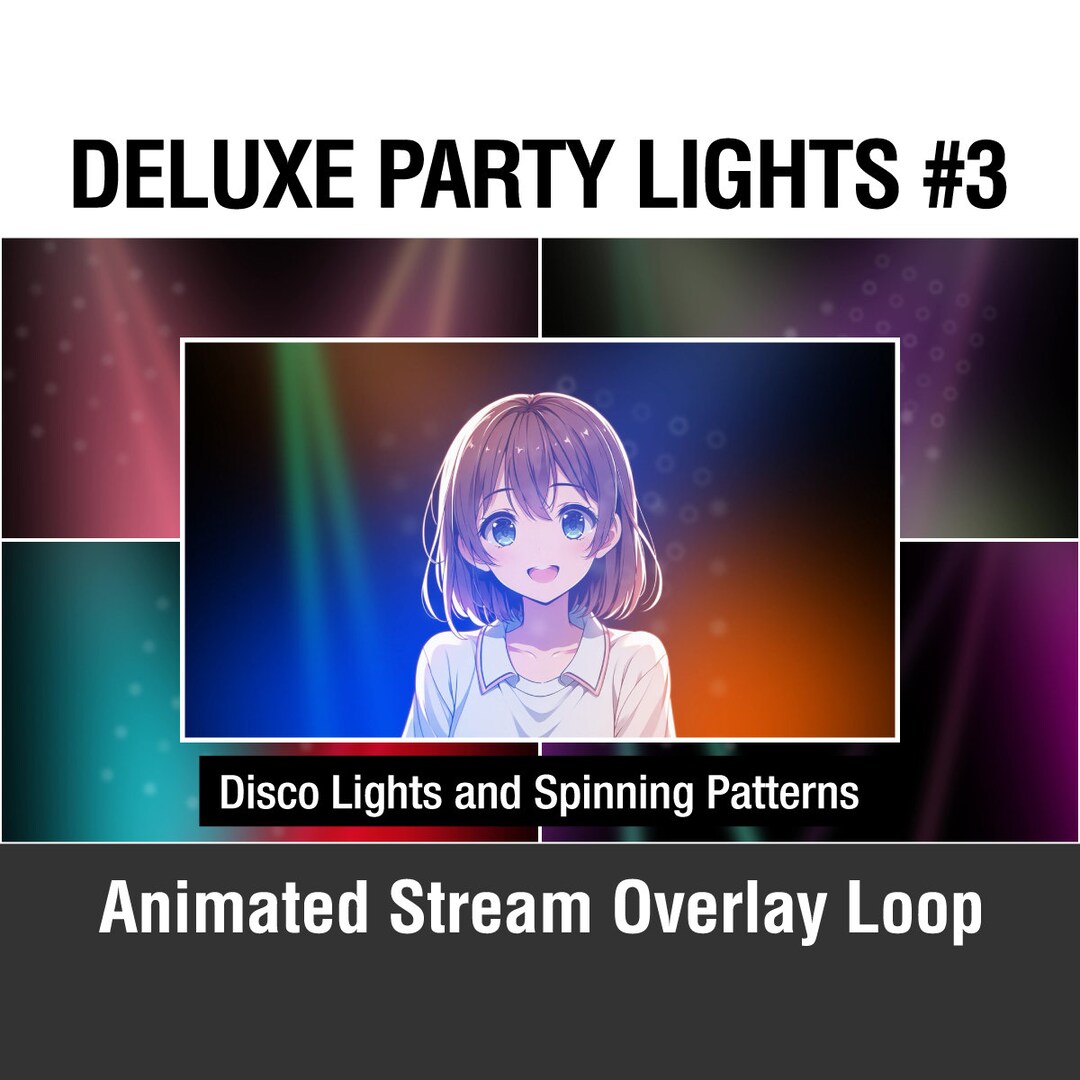 Deluxe Party Lights #3 Animated Alert Overlay WEBM DJ Neon Disco Club ...