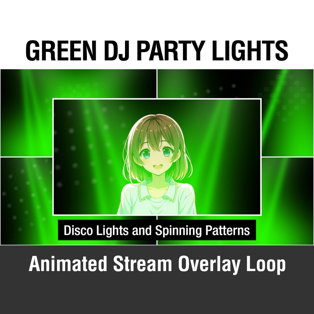 Green DJ Party Lights Disco Animated Alert WEBM Overlay Twitch Stream ...