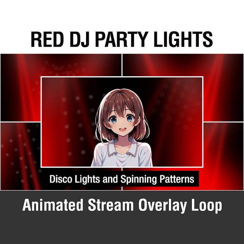 Red DJ Party Lights Disco Animated Alert WEBM Overlay Twitch Stream ...