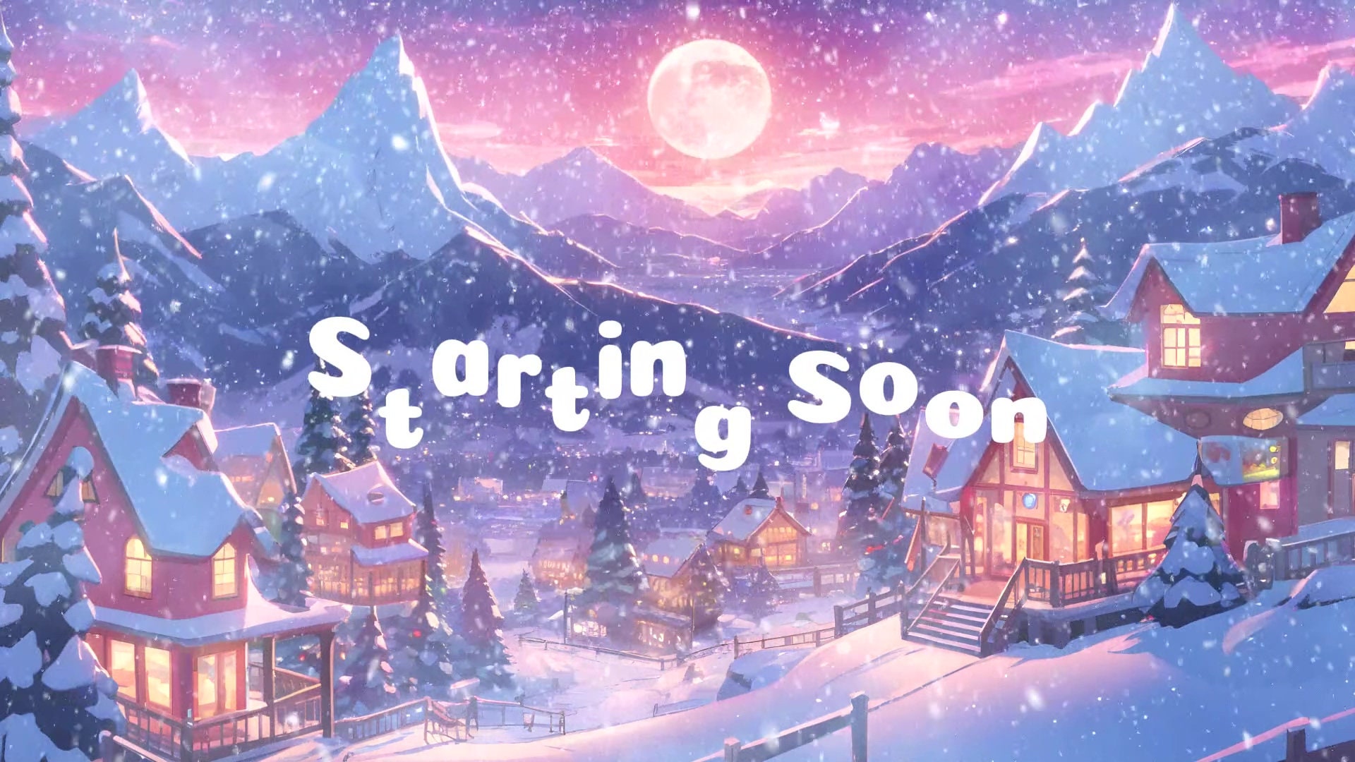 Animated Snow Background Screens Village Holiday WEBM Twitch Vtuber OBS Stream Status Alerts ...