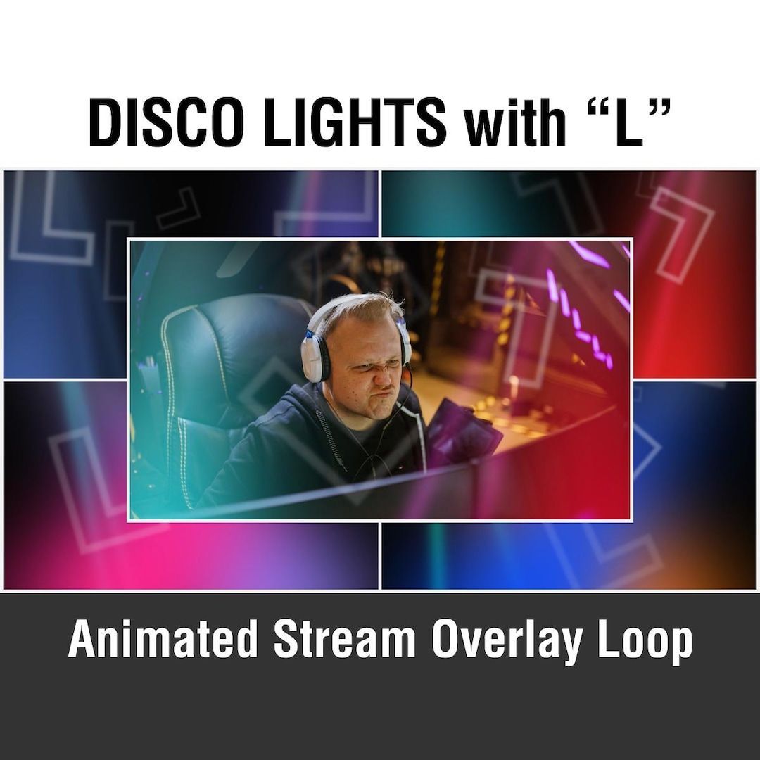 Disco DJ Letter "l" Loss Party Lights Animated Alert Overlay Twitch ...