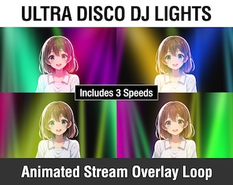 ANIMATED VTUBER DECORATION | Disco Lights Rainbow(loop, 1080p, Stream ...