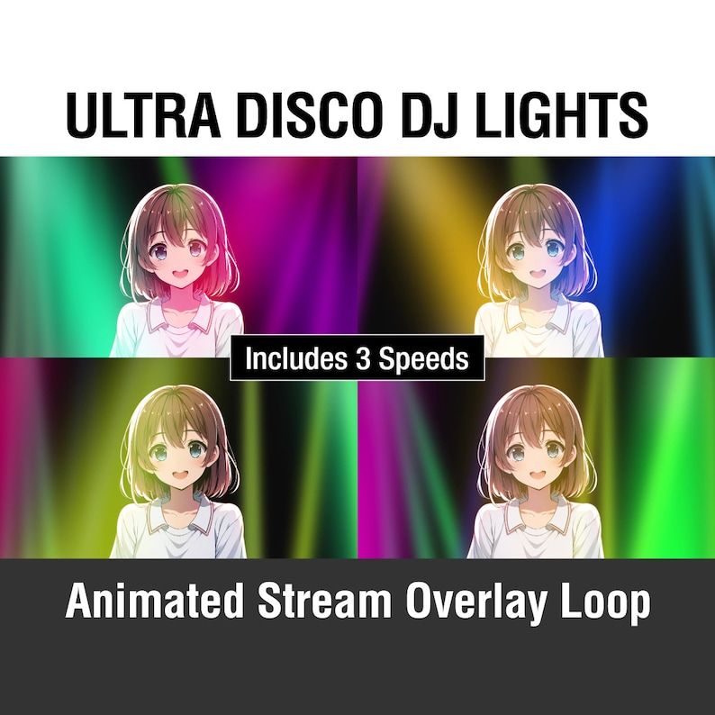 Disco DJ Party Lights Animated Stream Overlay: Neon Lasers (WEBM Loop ...