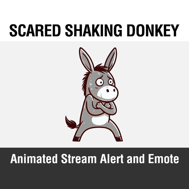 Scared Shaking Donkey Animated Alert Emote Twitch Stream GIF Shivering ...