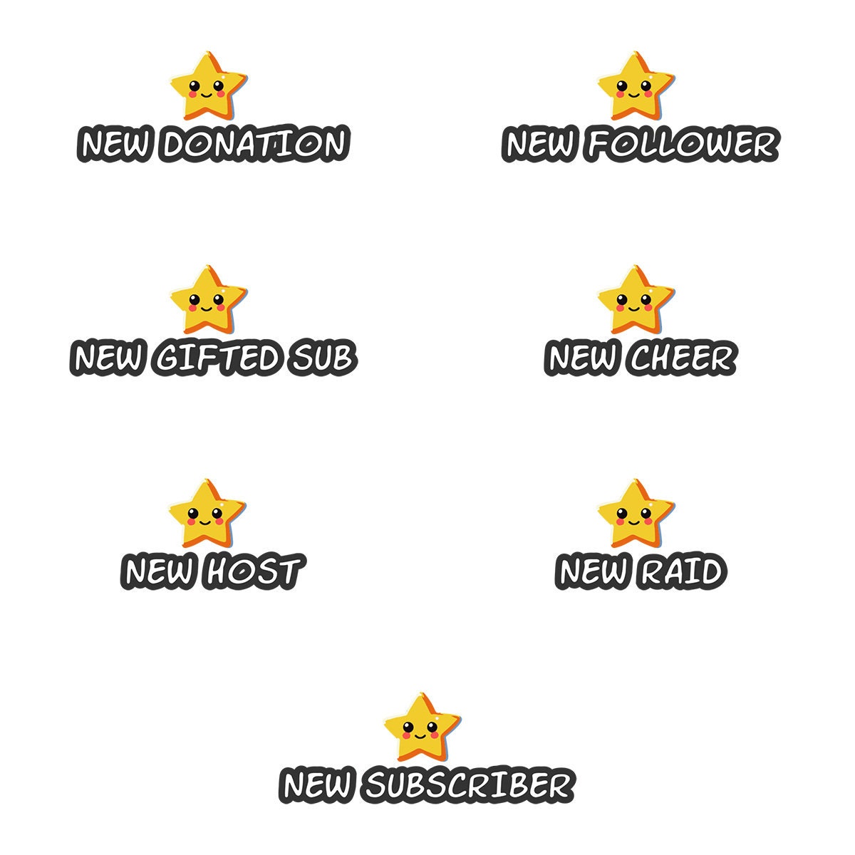 Animated Smiling Star Stream Alerts: Twitch, WEBM (digital Download) - Etsy