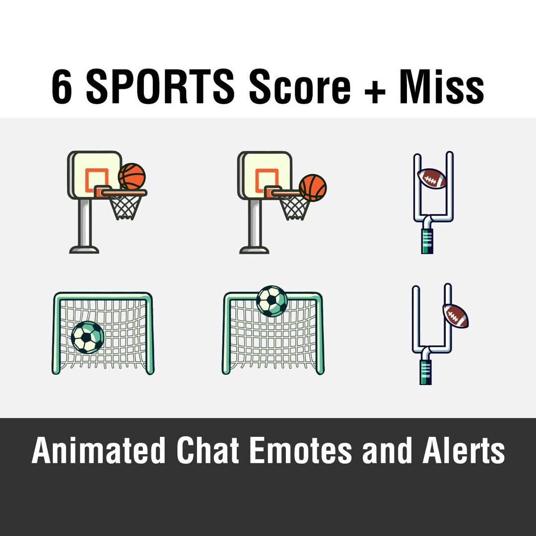 Sports Score Animated Emotes: Twitch, Discord Chat Alerts (GIF, Webm ...