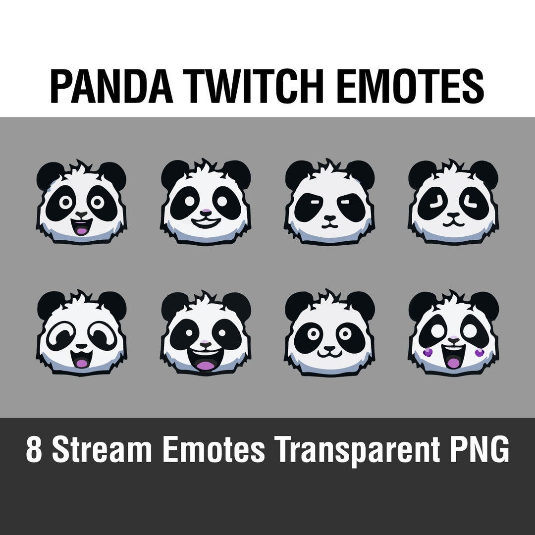 Panda Bear Twitch Stream Emotes Pack PNG Streamlabs OBS Transparent ...