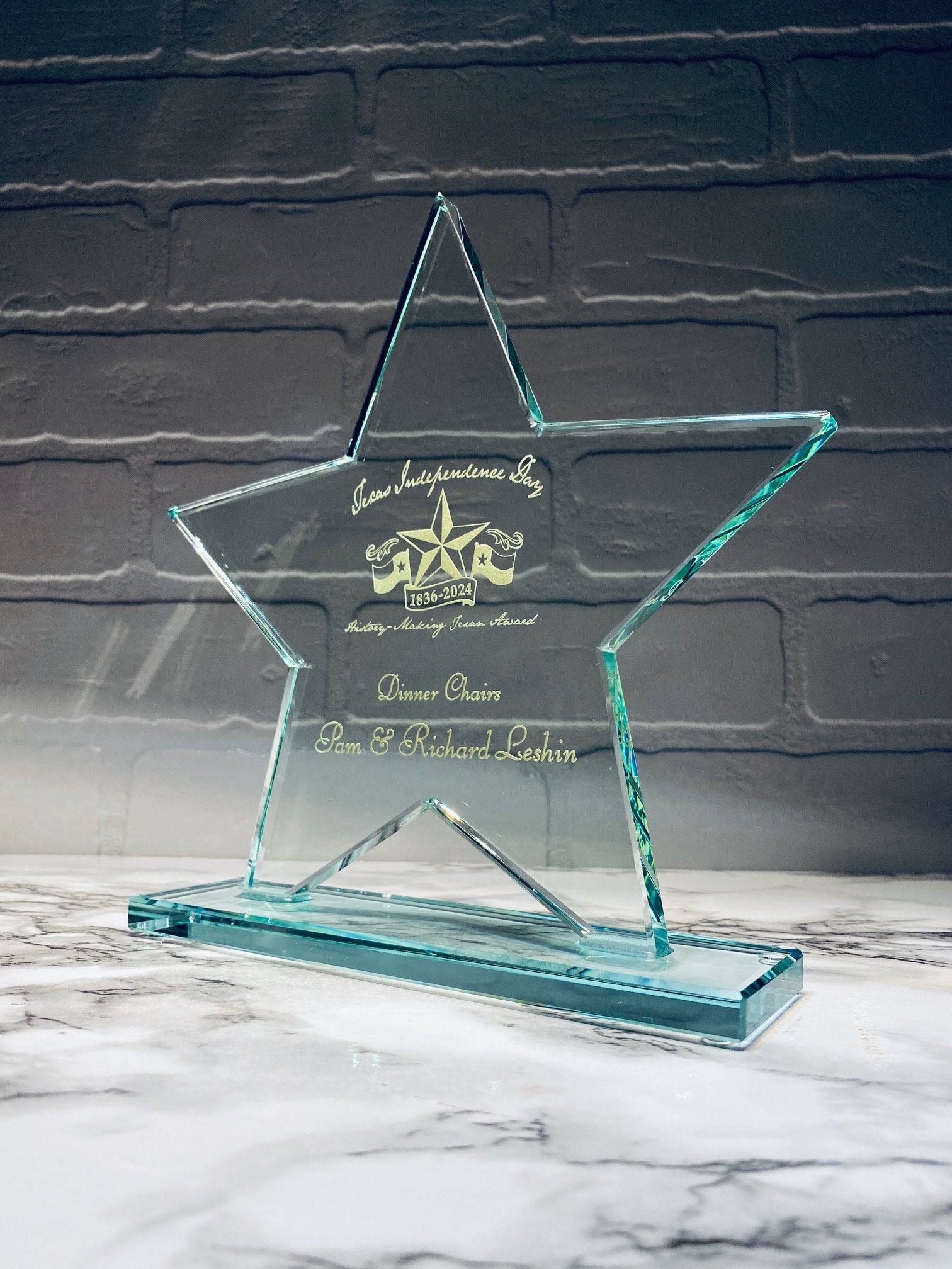 Personalized Glass Star Service, Employee, Retirement, Appreciation ...