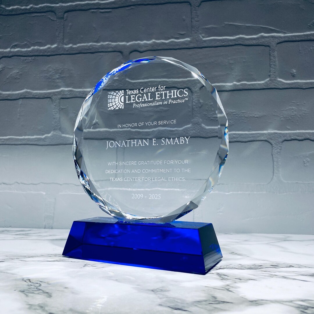 Personalized Blue Gem Circle Crystal Service, Employee, Retirement ...