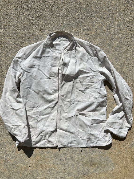 1940s white butchers jacket - Gem
