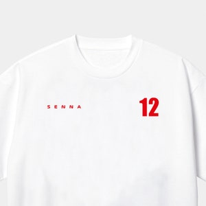 Ayrton Senna 12 Chest Print Inspired Formula One Icon Retro Style ...